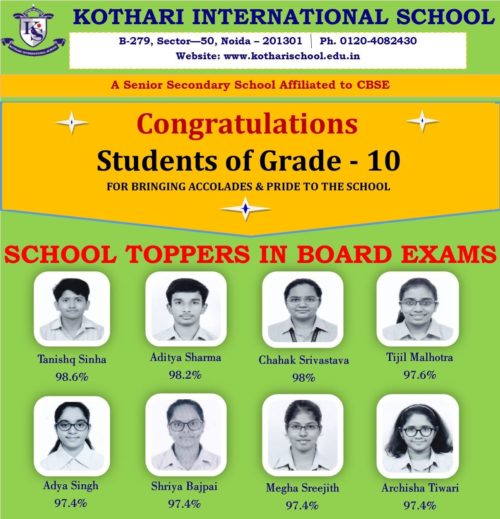 GRADE 10 CBSE RESULTS ANNOUNCED - Kothari International School